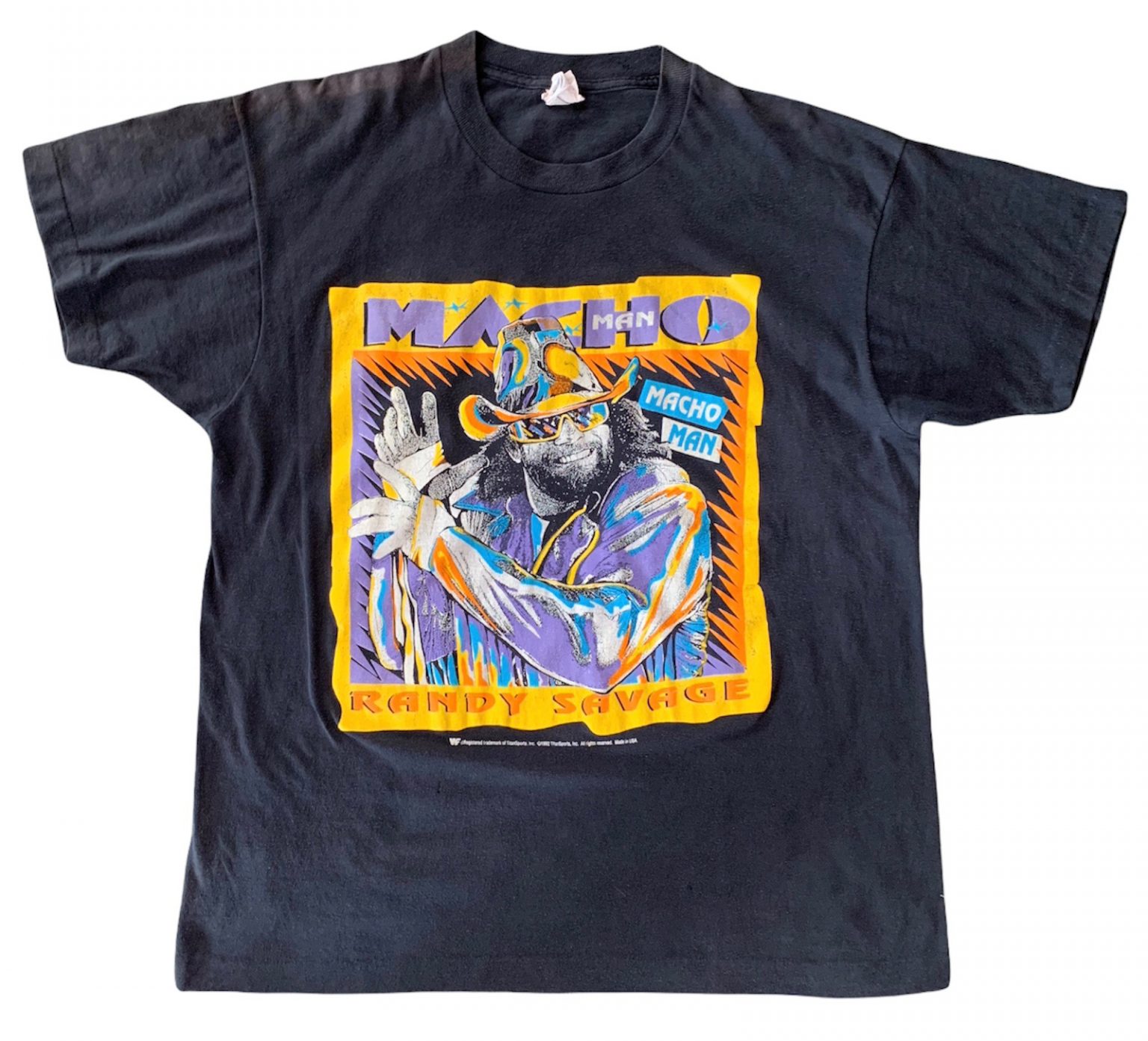Vintage WWF Macho Man Randy Savage 1992 Wrestling Tee Shirt Sz L Mega ...