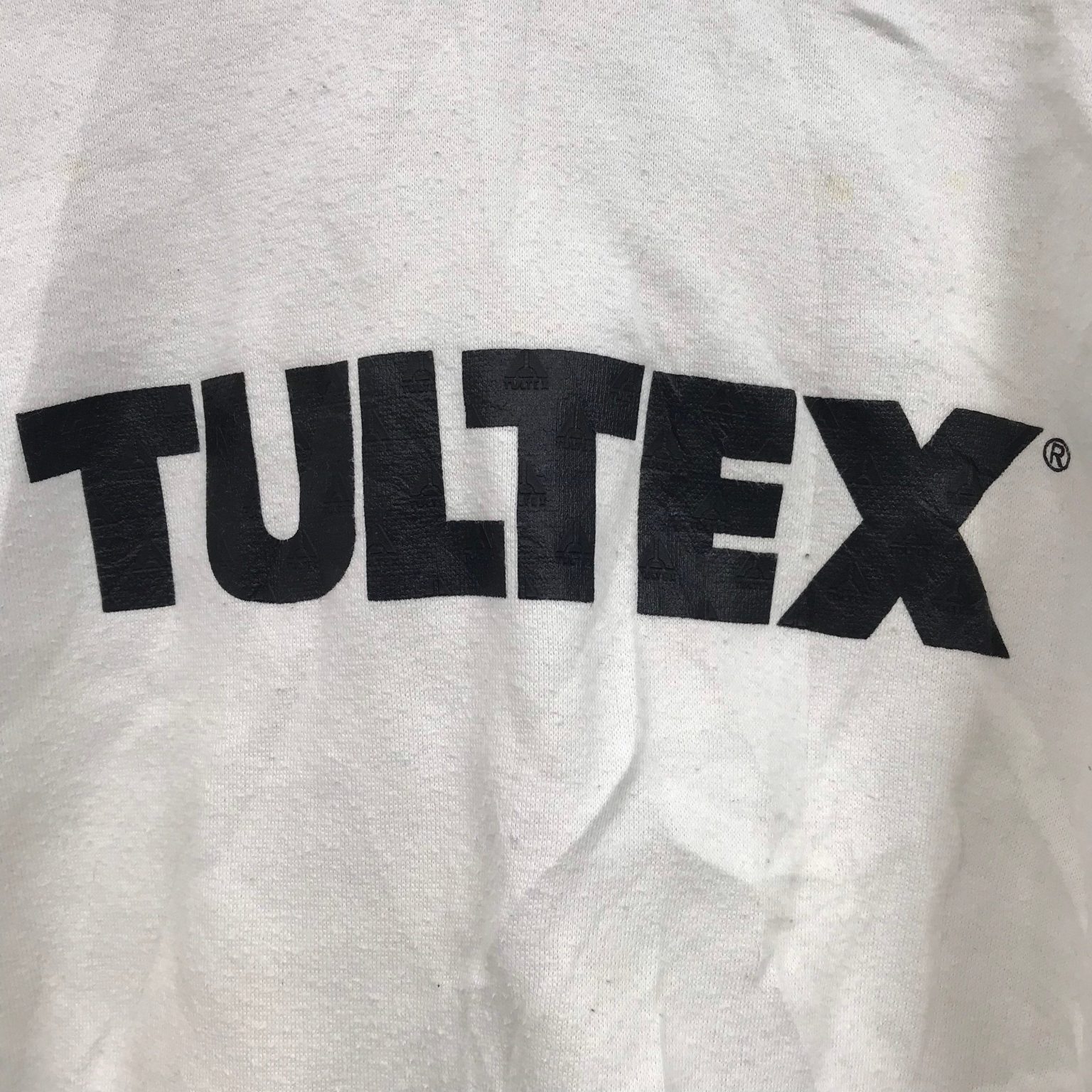 Vintage TULTEX Big Logo White Colour Hoodie Sweatshirt Jumper Pullover Tennis Sport - BIDSTITCH